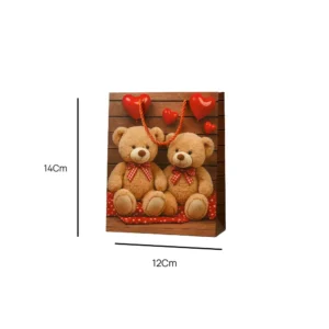 Cute Teddy And Heart Balloon Printed Eco Friendly Paper Bag With ...